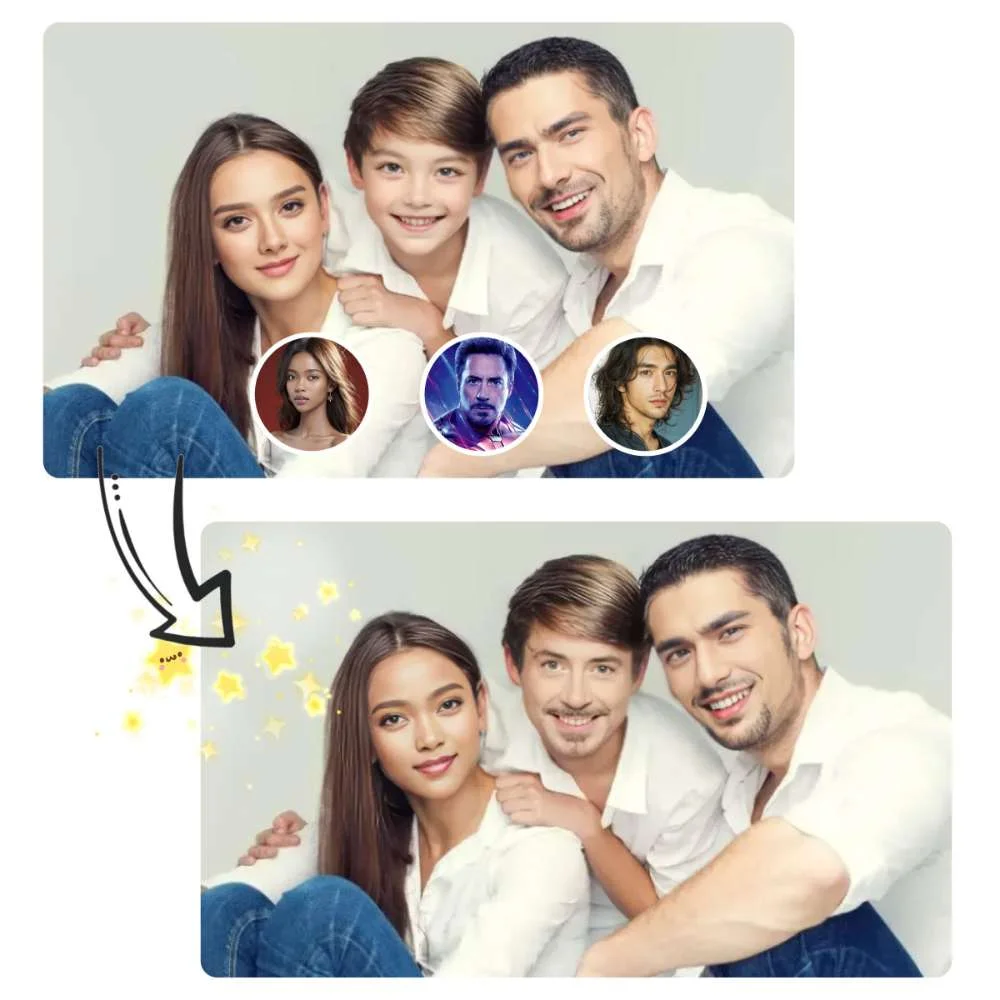 AI顔入れ替え: 無料のオンライン顔交換